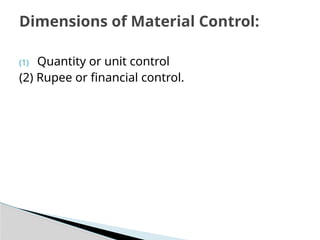 MATERIAL CONTROL MEANING , OBJECTIVES, INVENTORY CONTROLL | PPTX