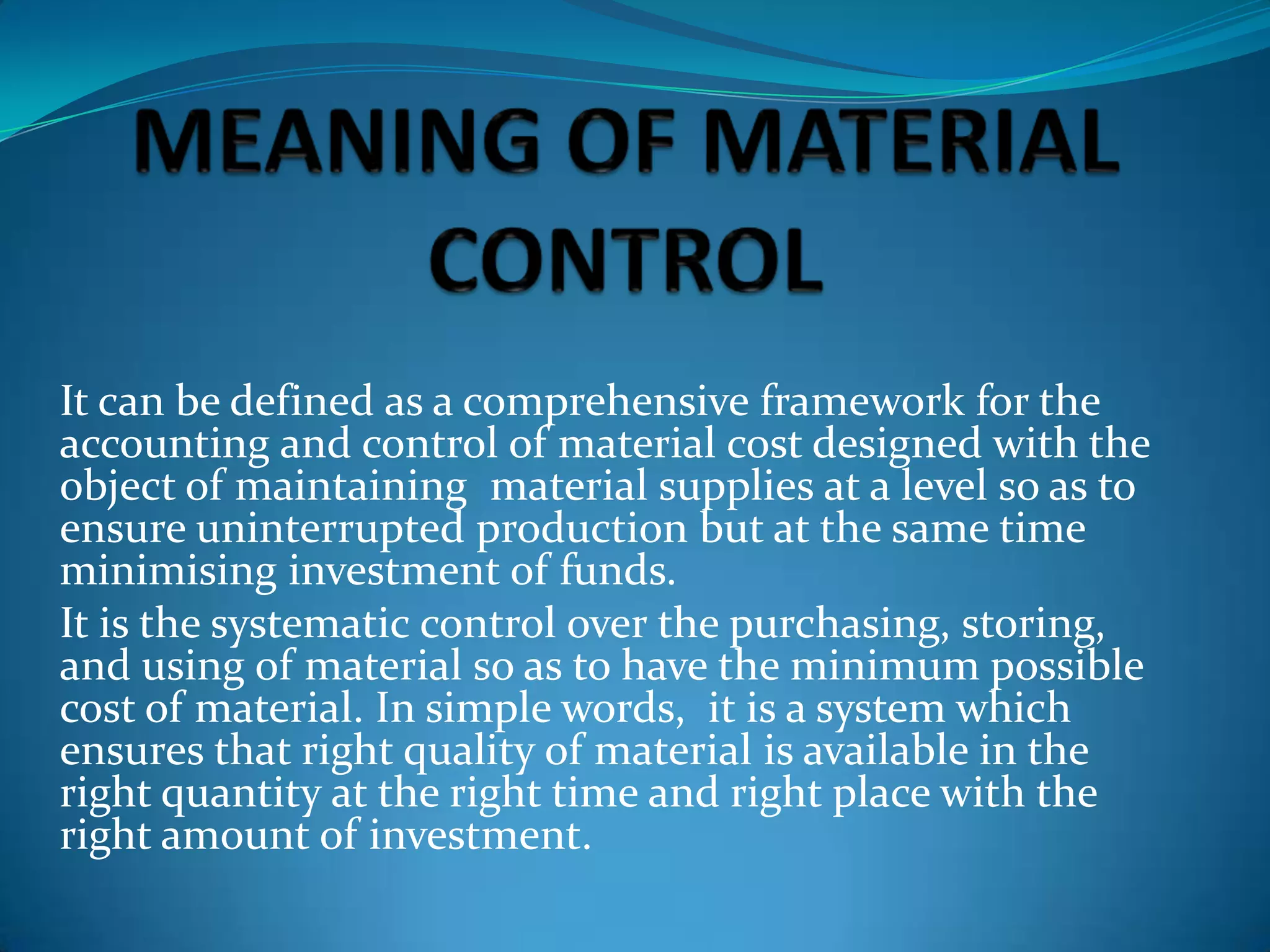 Material control and its techniques | PPTX