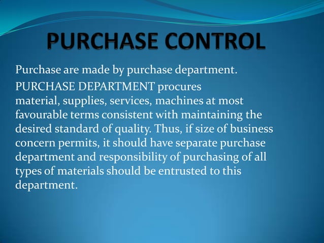 Material control and its techniques | PPTX | Logistics | Business