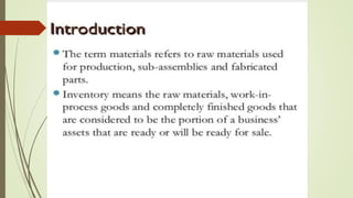 Material control ppt | PPT