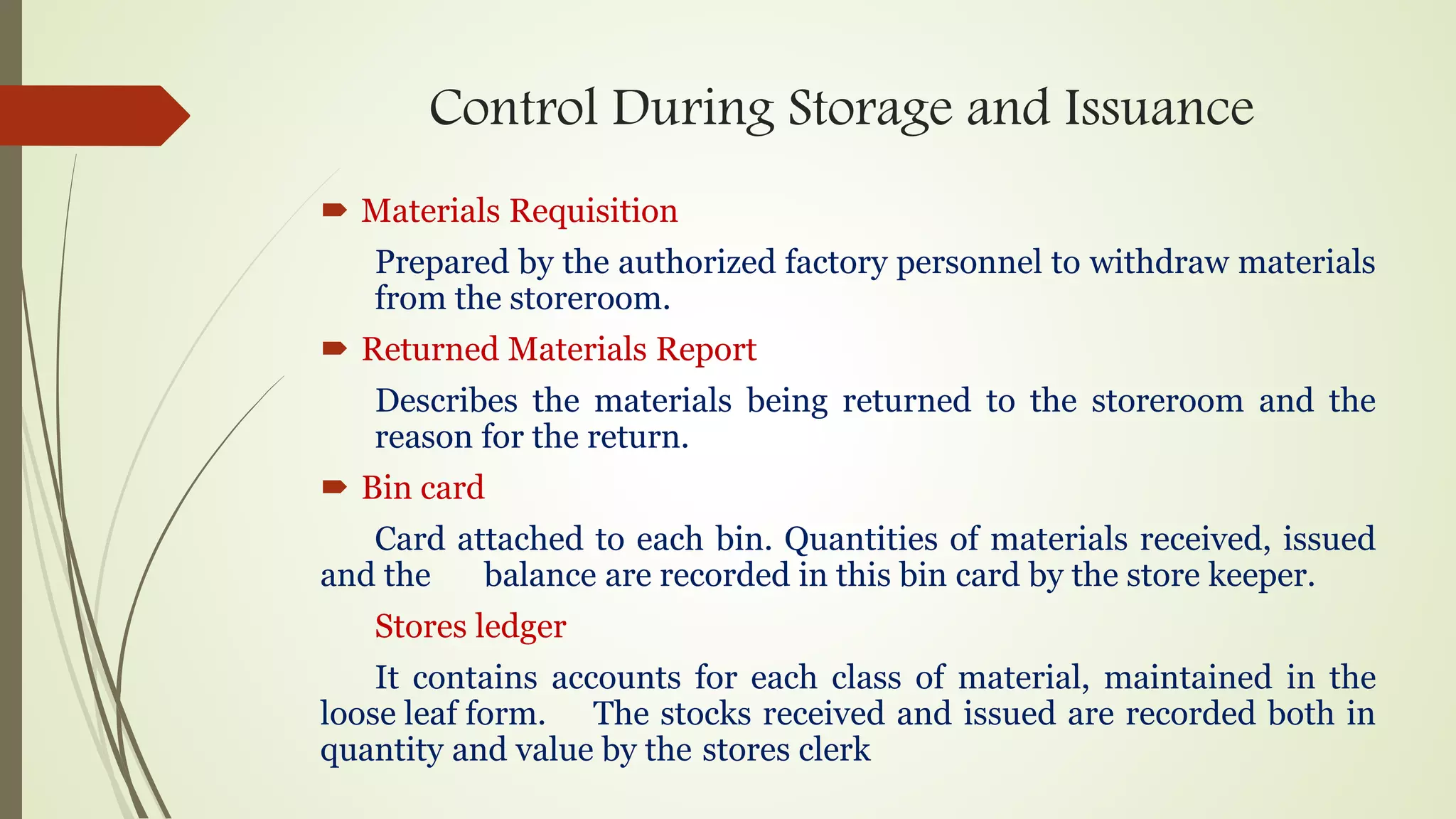 Material cost and control | PPTX