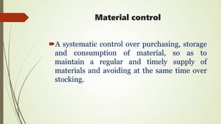 Material cost and control | PPTX