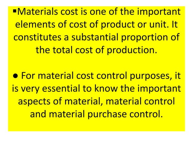 Material costing | PPTX