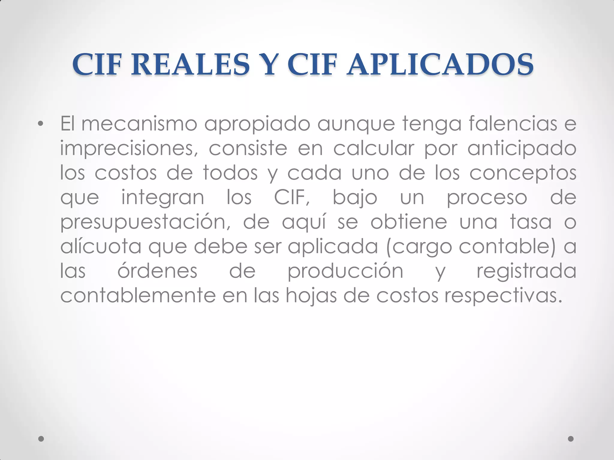 Costos indirectos de fabricación cif | PDF
