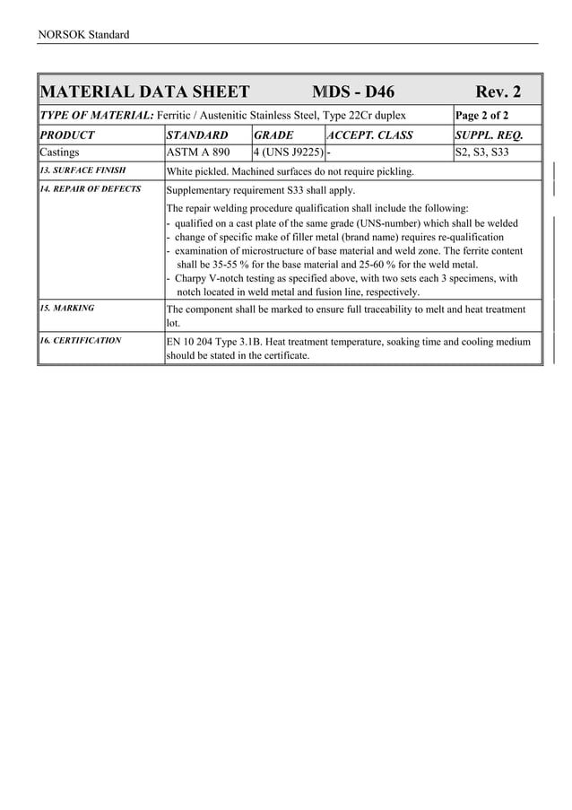 Material data sheet piping | PDF | Chemistry | Science
