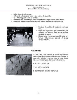 Material de apoyo de recreacion fisica | PDF