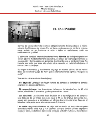 Material de apoyo de recreacion fisica | PDF