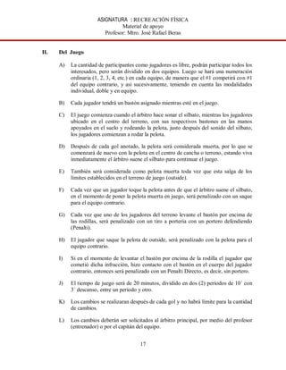 Material de apoyo de recreacion fisica | PDF