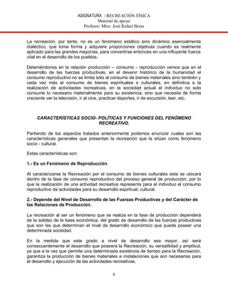 Material de apoyo de recreacion fisica | PDF