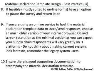 Material declaration template design best practice | PDF | Desktop ...