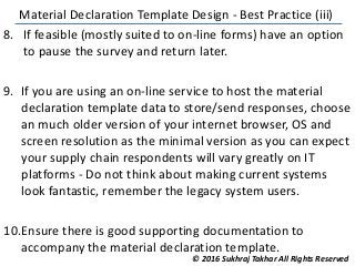 Material declaration template design best practice | PDF | Desktop ...