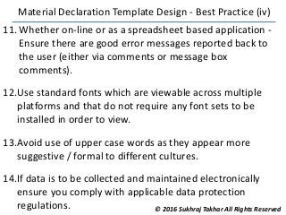 Material declaration template design best practice | PDF | Desktop ...
