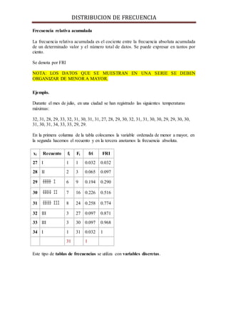 Distribución de frecuencia | DOCX