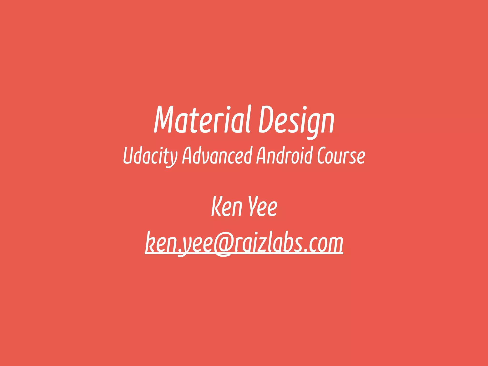 Android Material Design APIs/Tips | PPT