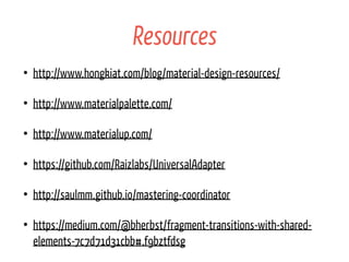 Android Material Design APIs/Tips | PPT