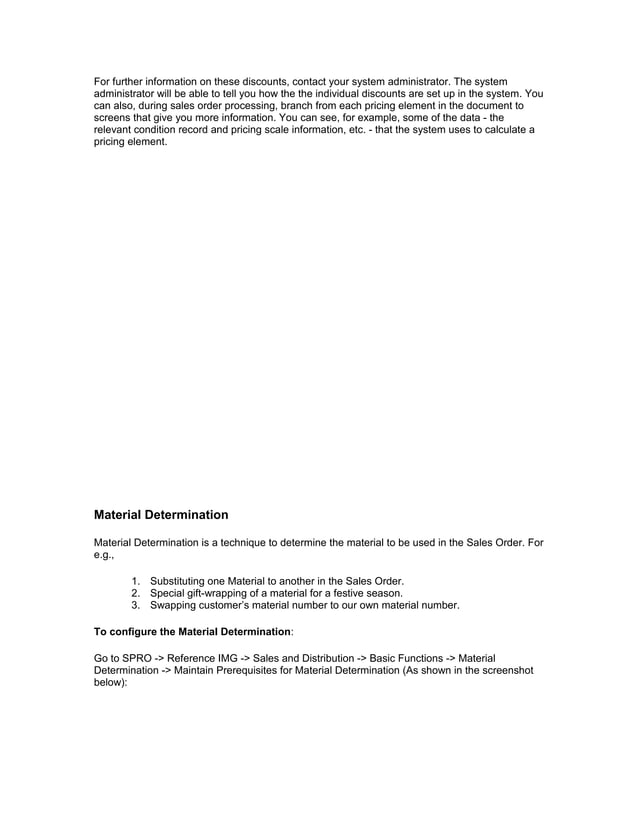 Material determination | DOC