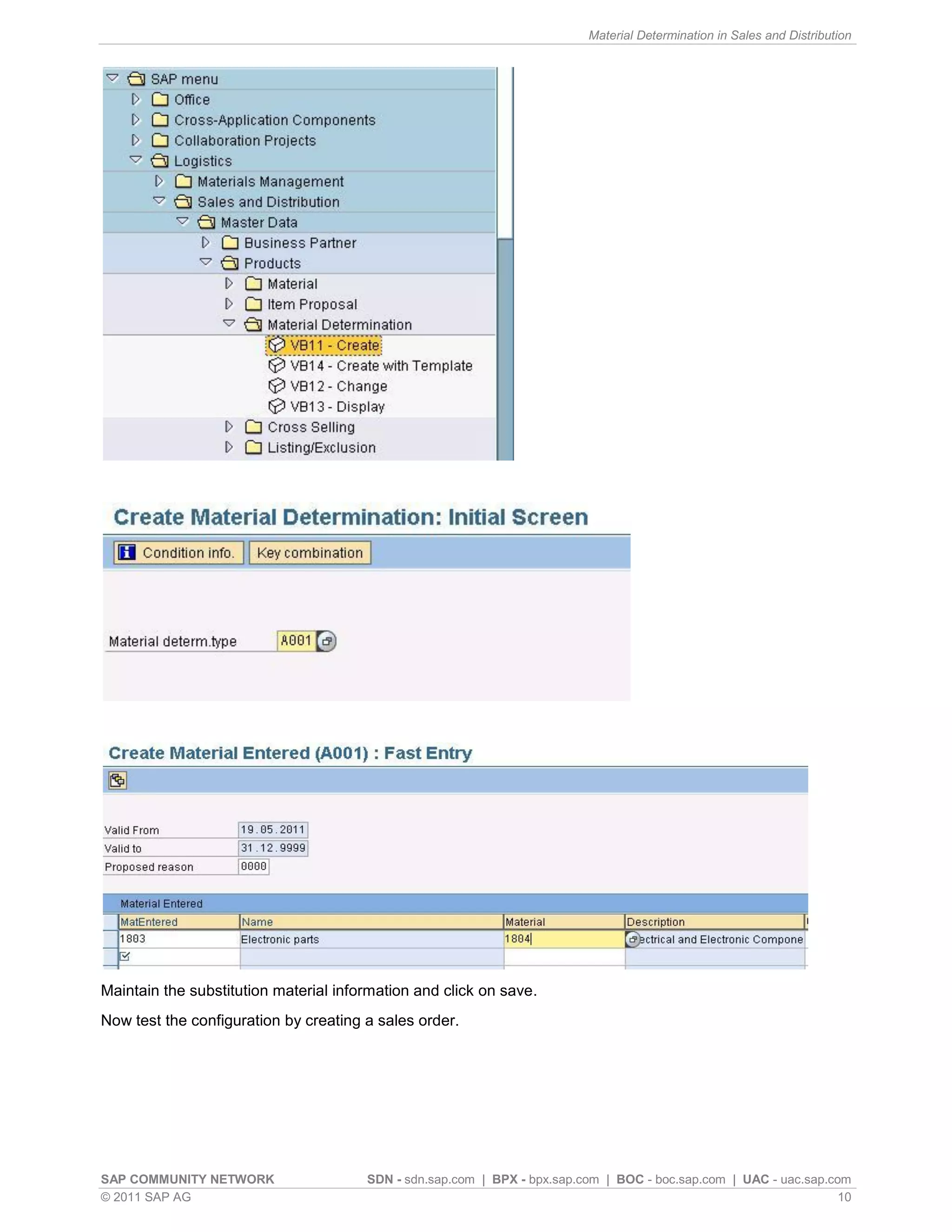 Material determination in sales and distribution | PDF