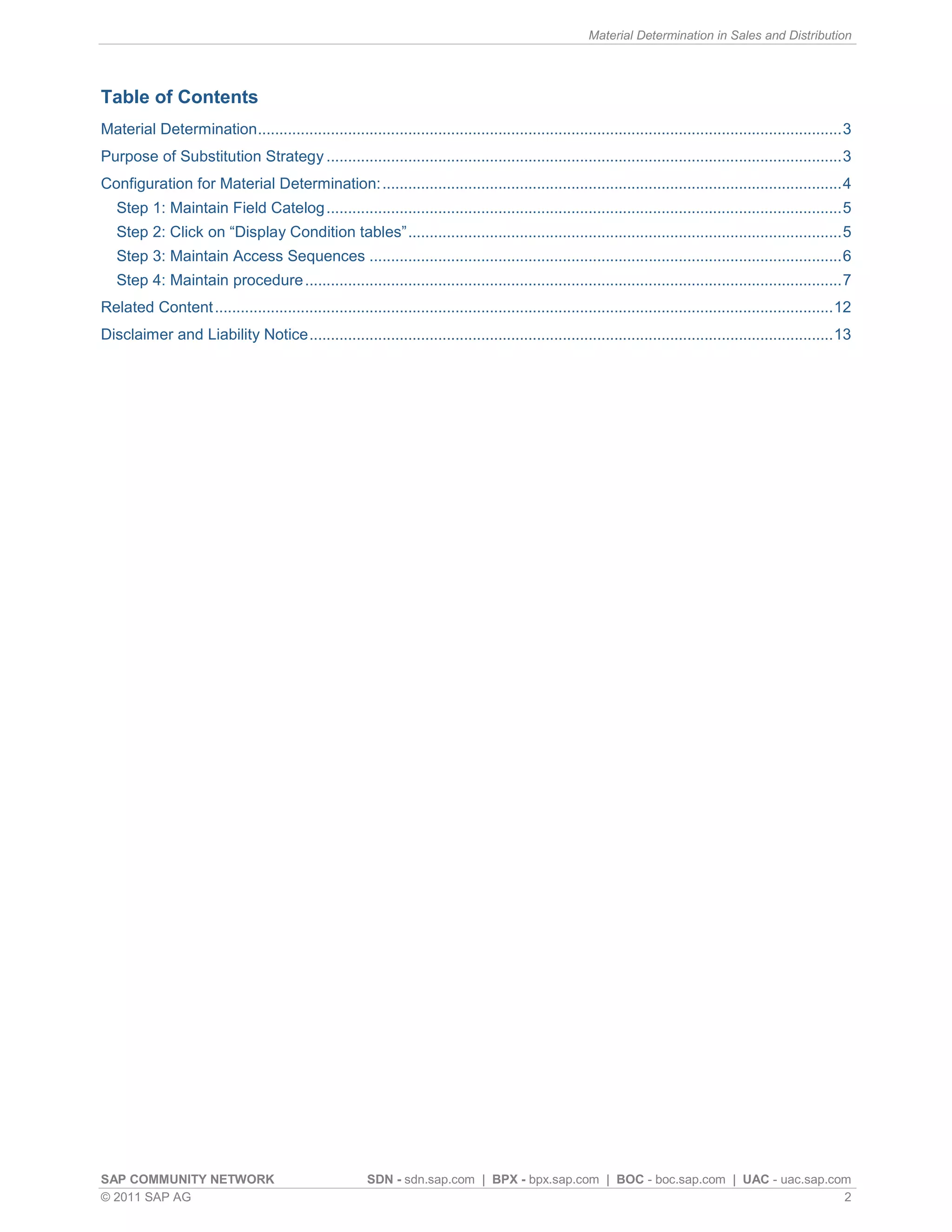 Material determination in sales and distribution | PDF
