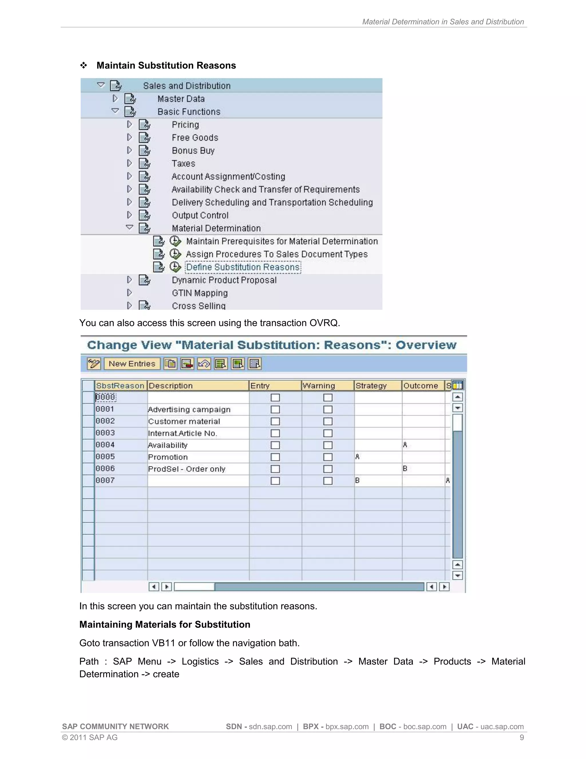 Material determination in sales and distribution | PDF