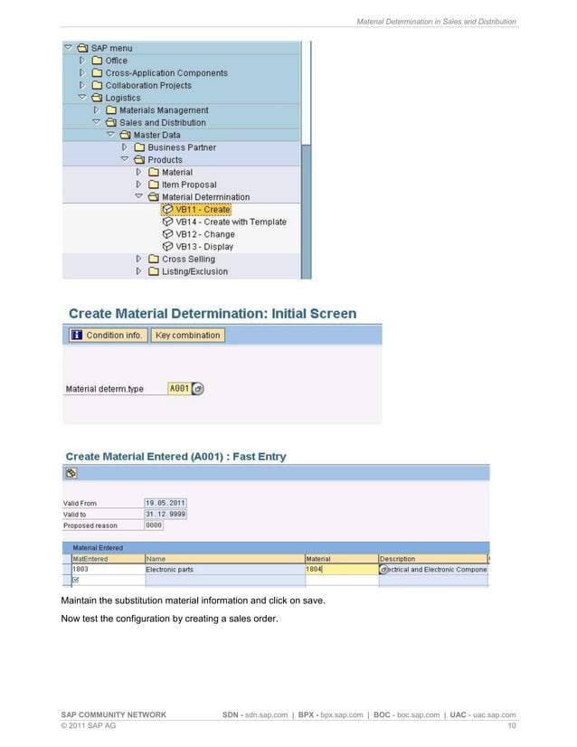 Material determination in sales and distribution | PDF