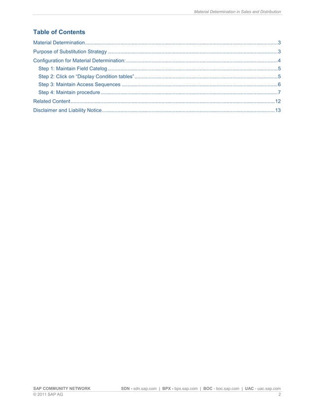 Material determination in sales and distribution | PDF