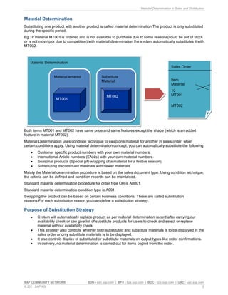 Material determination in sales and distribution | PDF