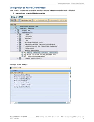Material determination in sales and distribution | PDF