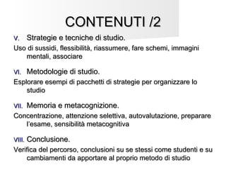 Materiale informativo laboratorio_metodo di studio | PPT