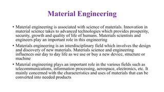 Material engineering assignment help | PPT