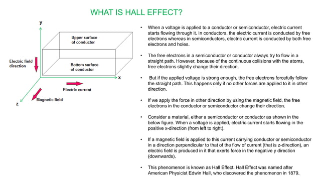 Hall Effect And Application To identification of Semi-conductors | PPTX