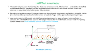 Hall Effect And Application To identification of Semi-conductors | PPTX