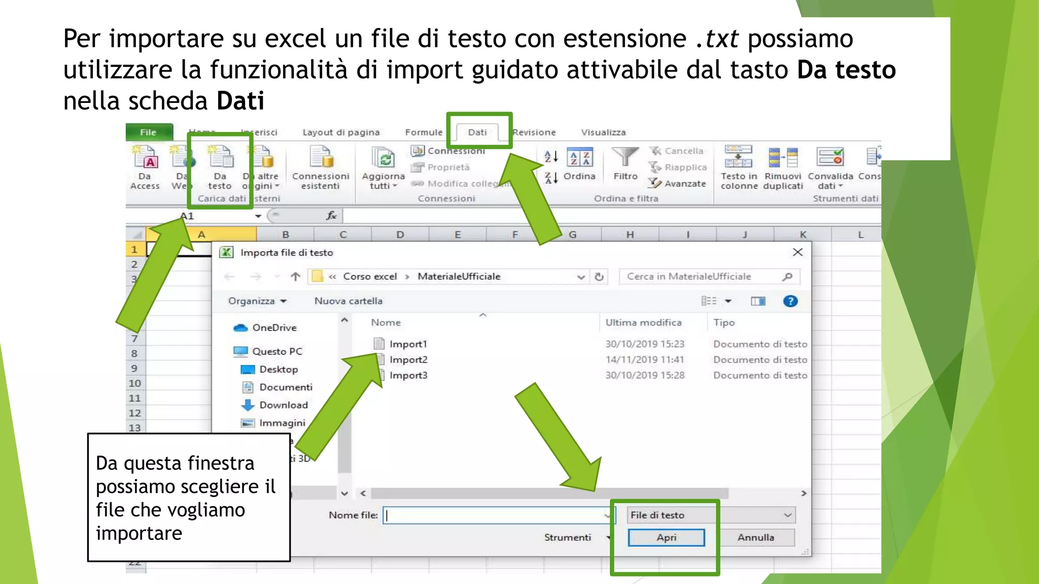 Tabelle pivot e import dati su Microsoft Excel | PPTX