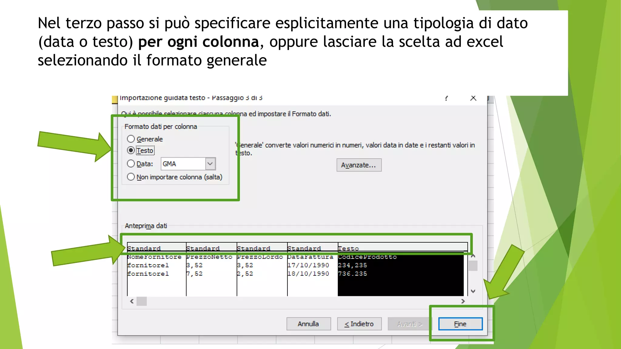Tabelle pivot e import dati su Microsoft Excel | PPTX