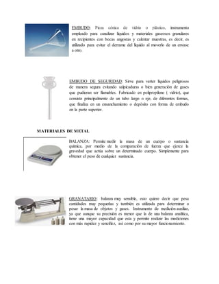 Materiales de laboratorio | DOCX
