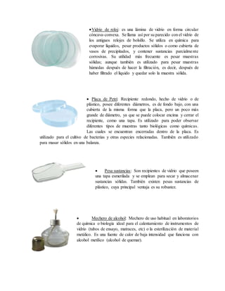 Materiales de laboratorio | DOCX
