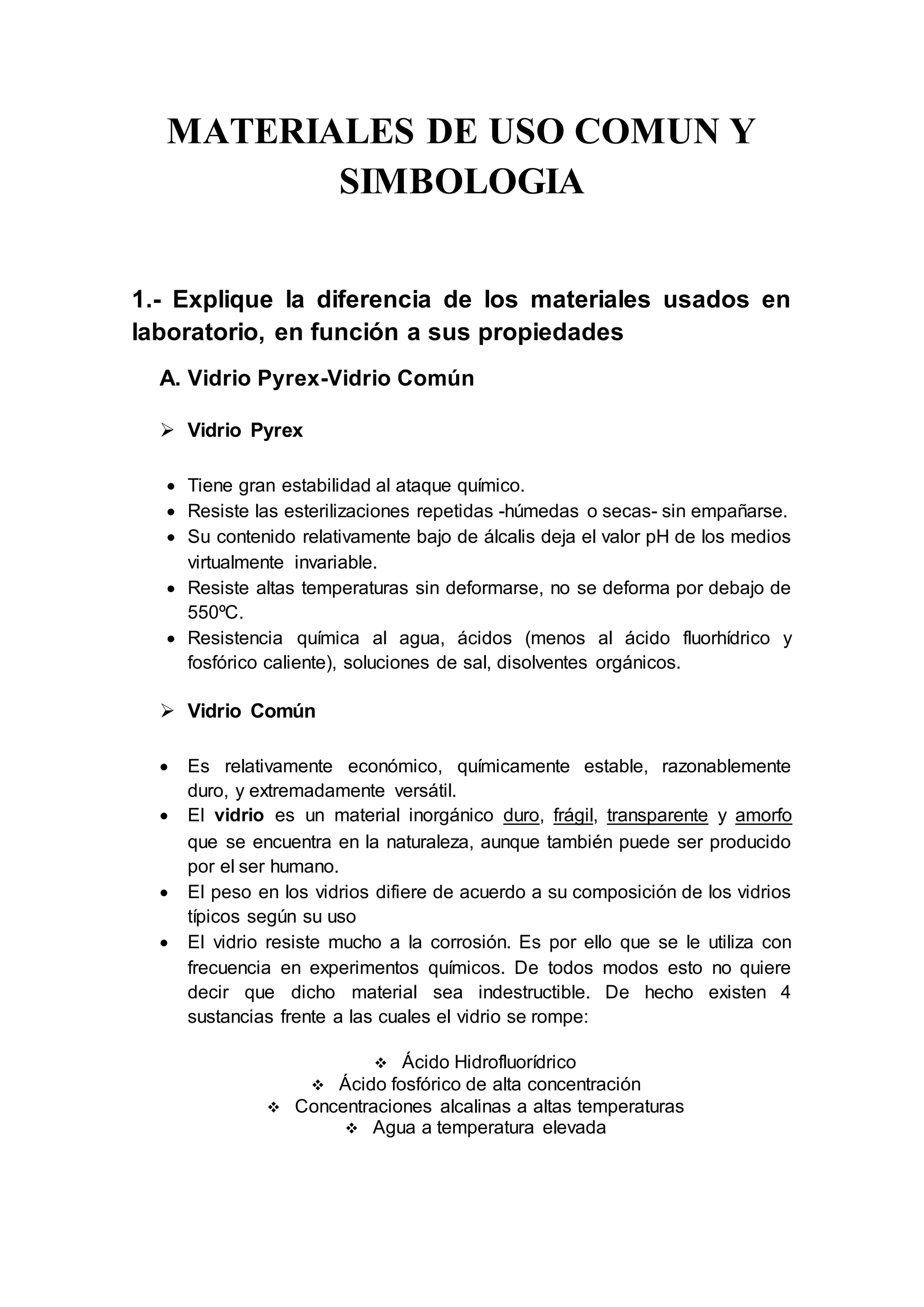 Materiales de uso comun y simbologia | DOCX