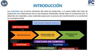 MATERIALES_DIRECTOS para la produccion de de ropa | PPTX