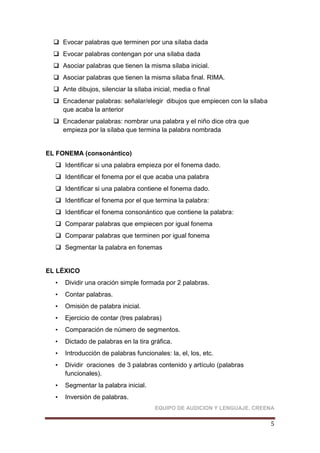 Materiales para trabajar las habilidades fonológicas | PDF