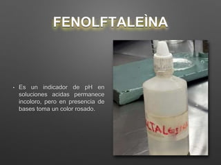 Materiales y reactivos practica nº4 | PPTX