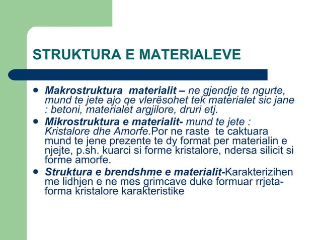 Materialet ndertimore I - Prezentim | PPT