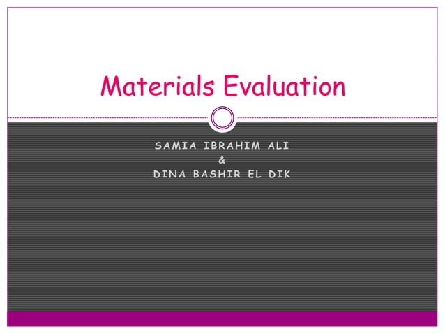 Material evaluation | PPTX