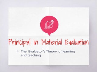 Material evaluation (Chapter 1) | PPTX