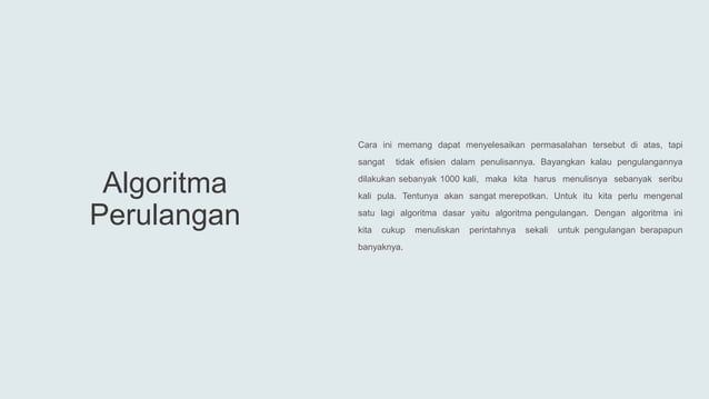 Materi algoritma perulangan | PPTX