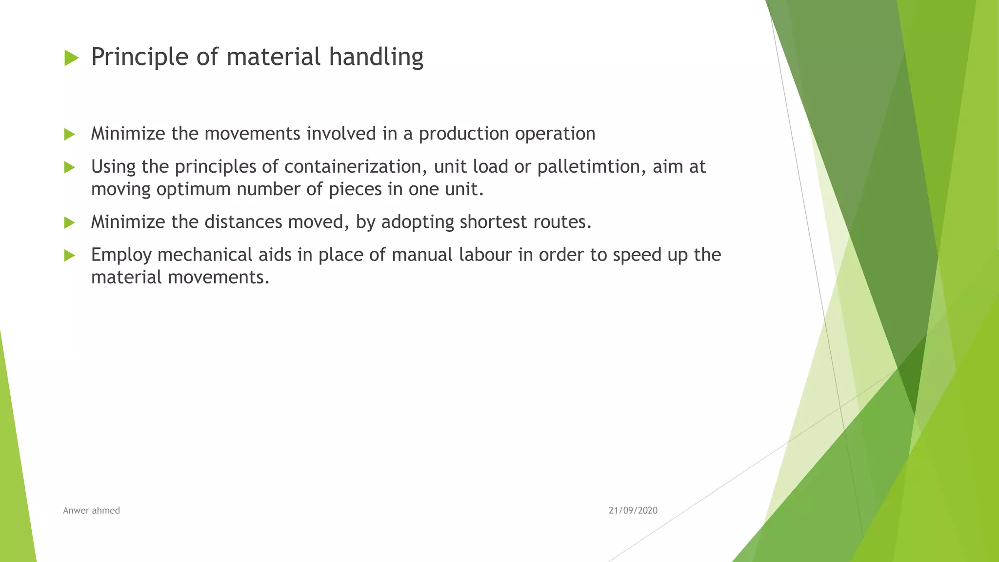 Material handeling in industrial engineering | PPT
