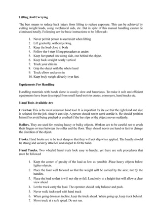 Safety During MATERIAL HANDLING, By B C Das | DOC