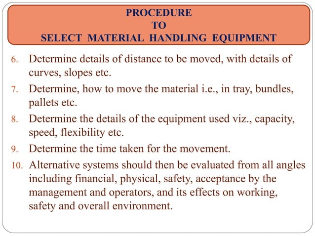 SELECTION OFMaterial handling EQUIPMENT FOR CONSTRUCTION PROJECT.pptx