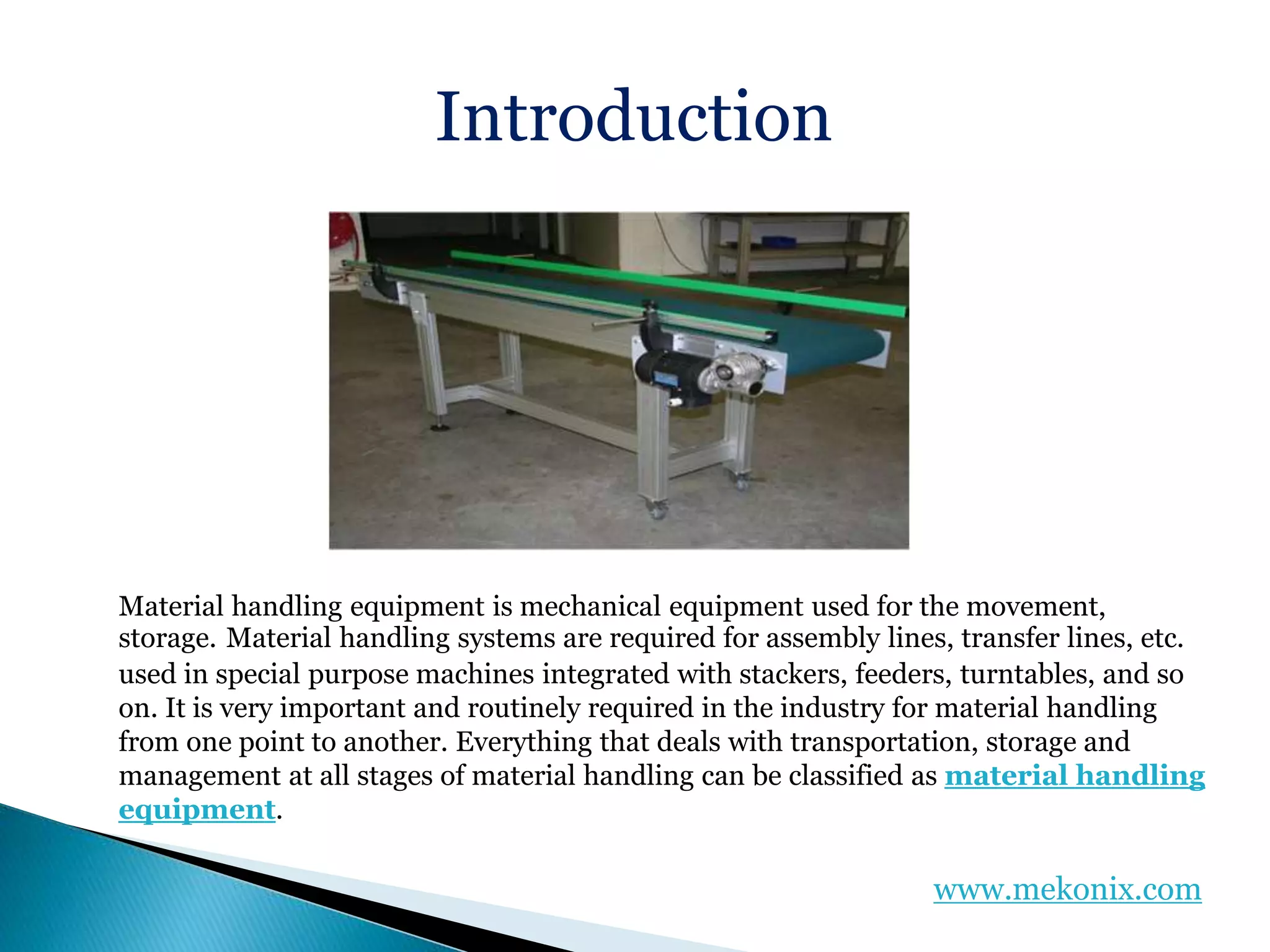 Types of Material Handling Equipment | PPTX