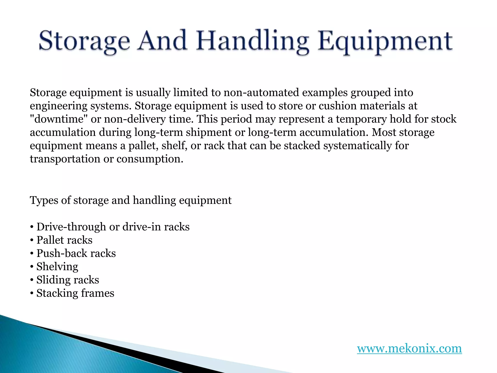 Types of Material Handling Equipment | PPTX