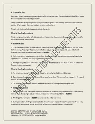 Material handling lecture note | DOCX