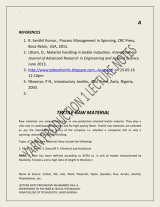 Material handling lecture note | DOCX